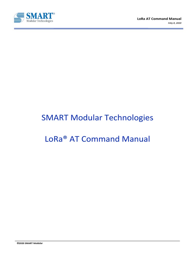 Smart Modular Technologies Lora® at Command Manual | PDF | Parameter (Computer Programming ...