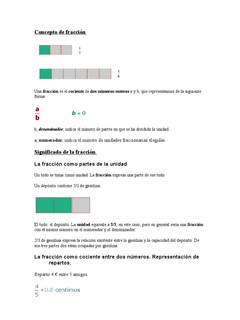 Introducción a las Fracciones | PDF | Fracción (Matemáticas) | Números