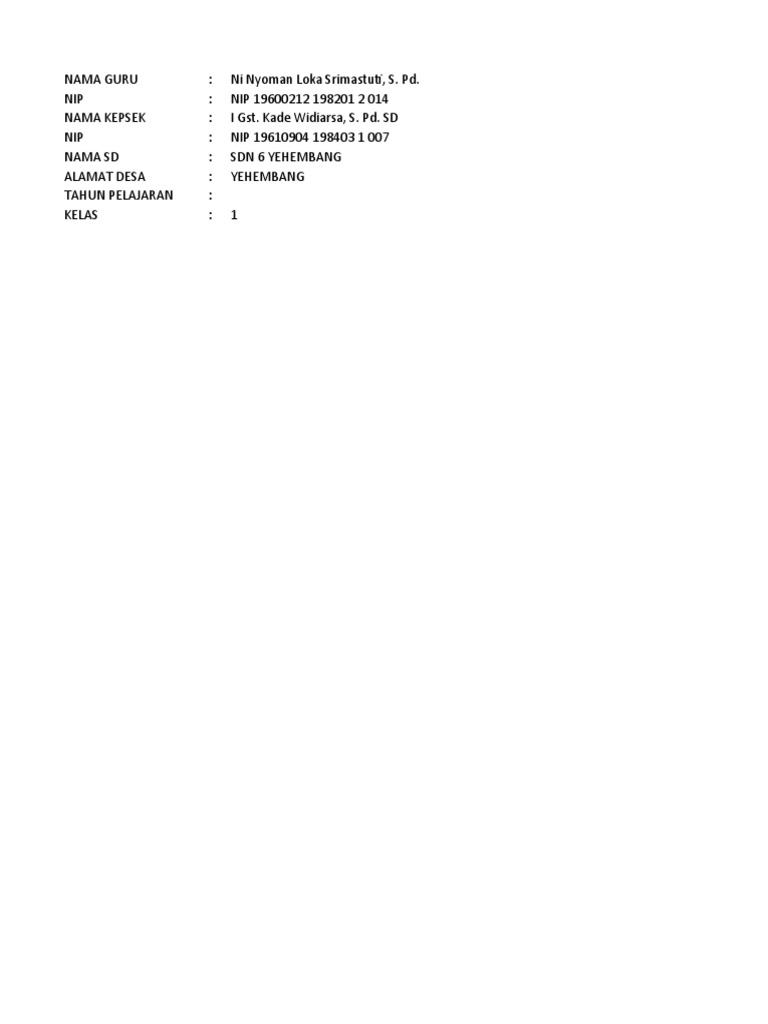 Pemetaan KD Kelas 1 Semester 2 | PDF