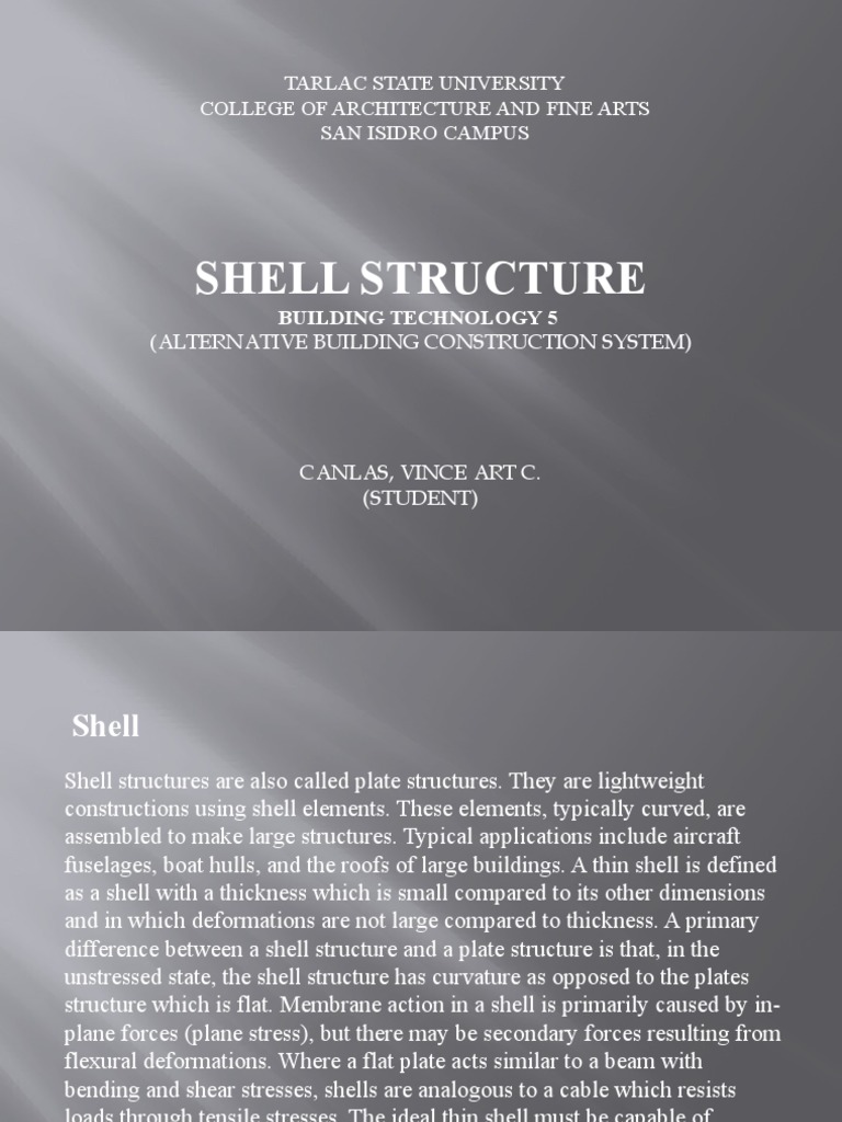 Shell Structure: Tarlac State University College of Architecture and ...