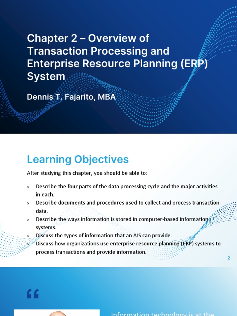 Chapter 2 - Transaction Processing and ERP System (Student's Copy ...