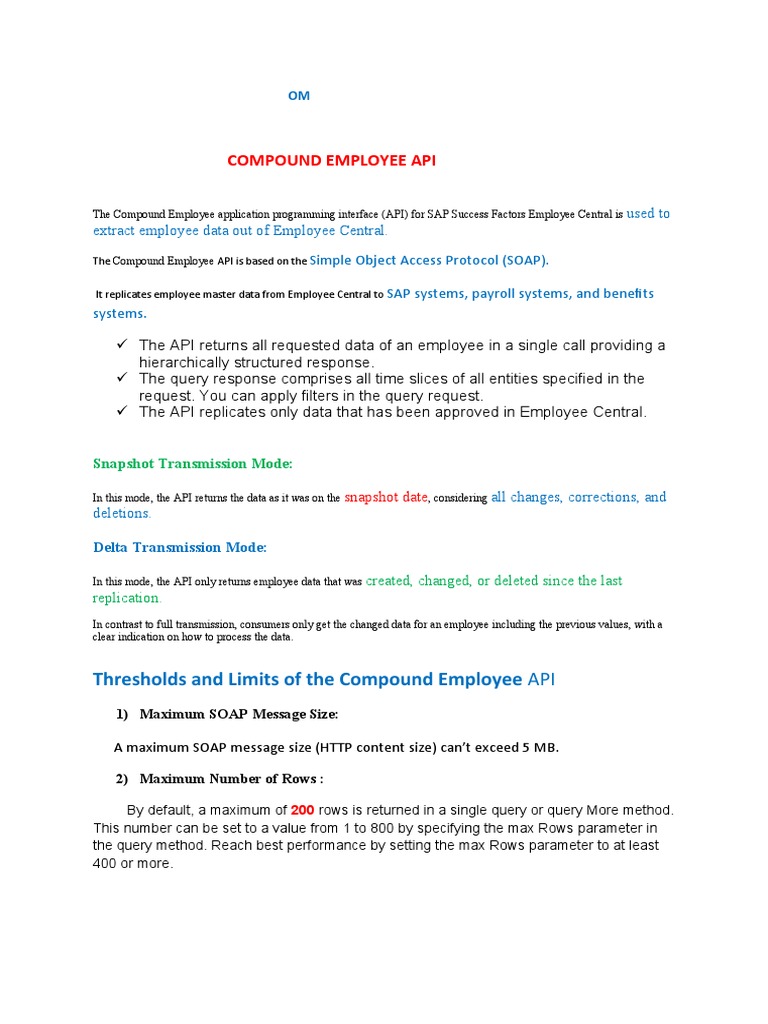 Compound Employee API | PDF | Soap | Metadata