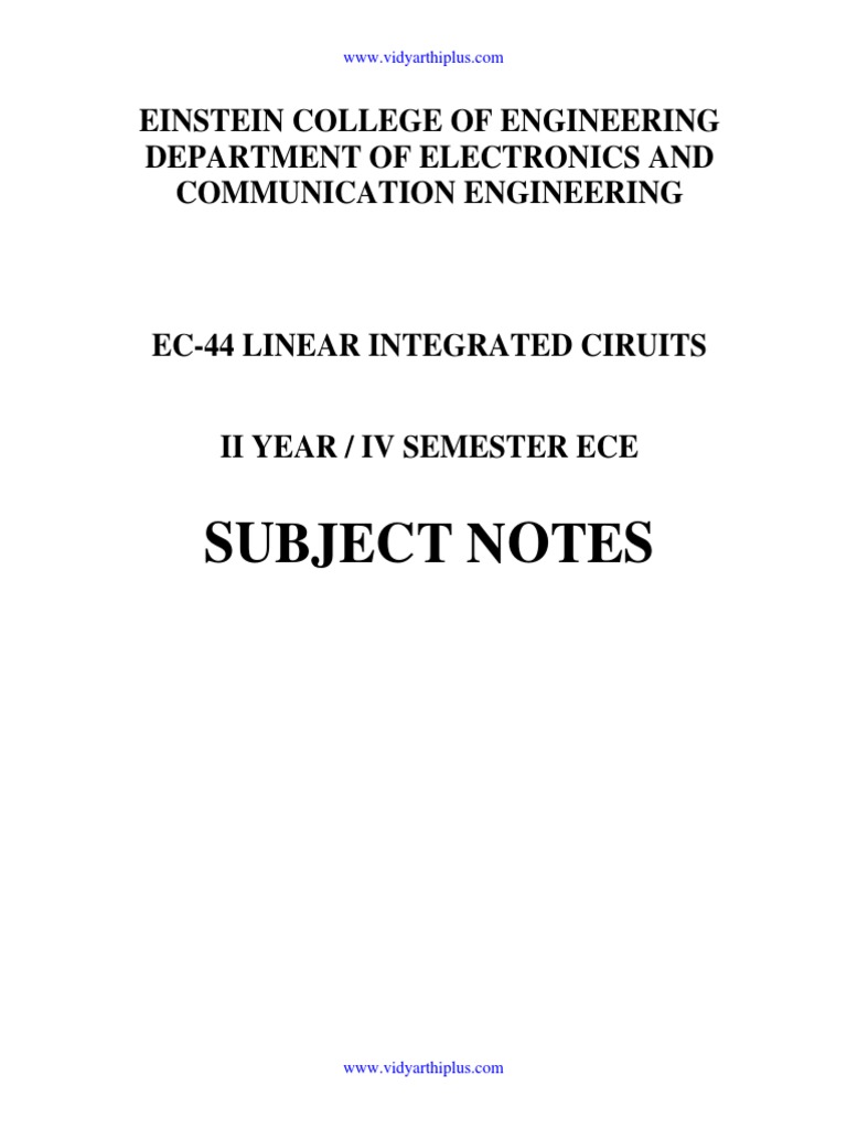 Linear Integrated Circuits Notes | PDF | Integrated Circuit | Bipolar ...