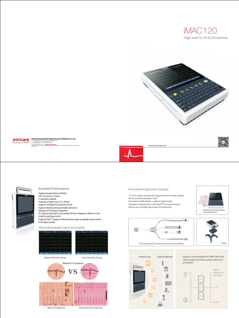Brosur ZONCARE Digital Multi-Channel Electrocardiograph iMAC 120 | PDF ...