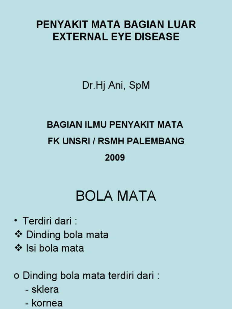 Penyakit Mata Bagian Luar dan Terapi | PDF