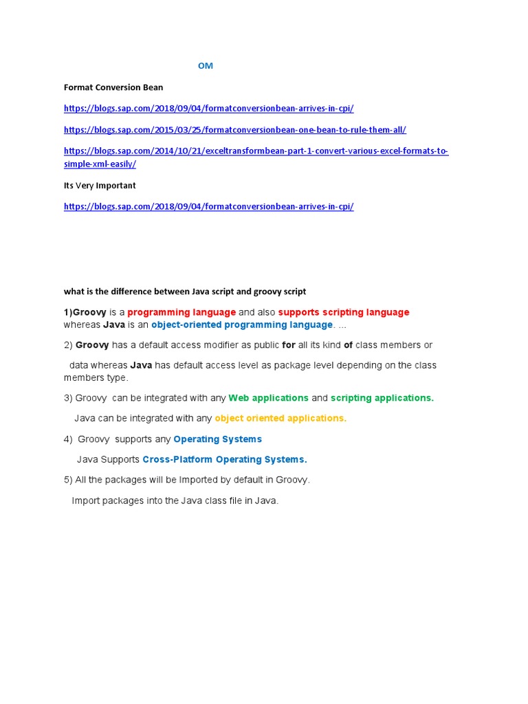 Difference Groovy and Java Script | PDF