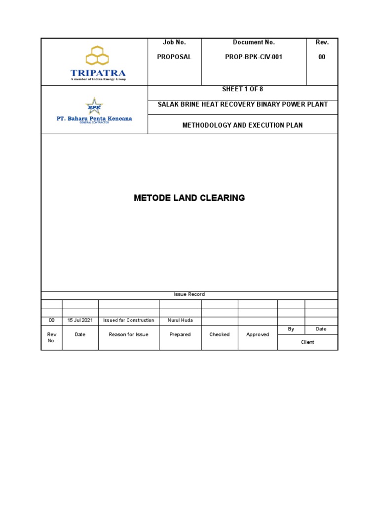 Land Clearing Methodology and Execution Plan | PDF | Logging ...