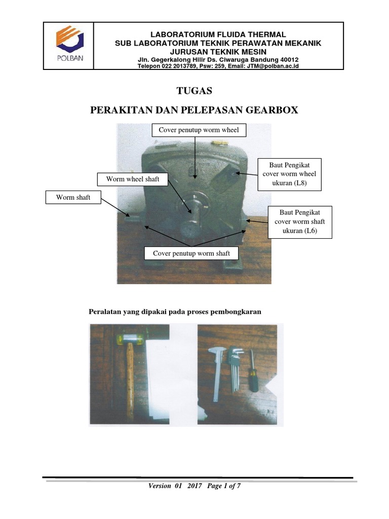 Perakitan Dan Pelepasan Gearbox | PDF
