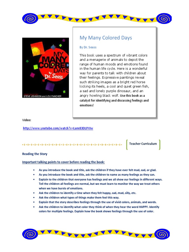 My Many Colored Days: by Dr. Seuss | PDF | Empathy | Social Work