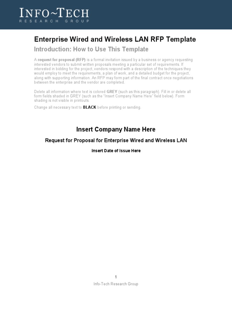 Enterprise Wired and Wireless LAN RFP Template: Introduction: How To ...