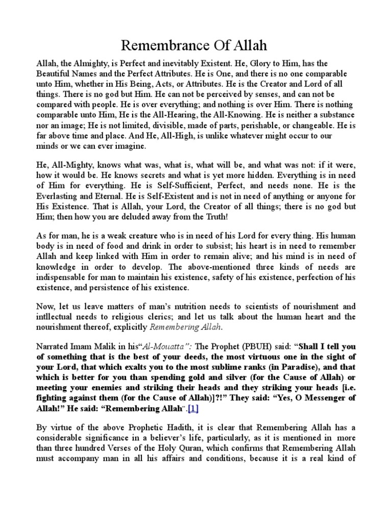 Khutba 1 | PDF | God In Islam | Prophets And Messengers In Islam