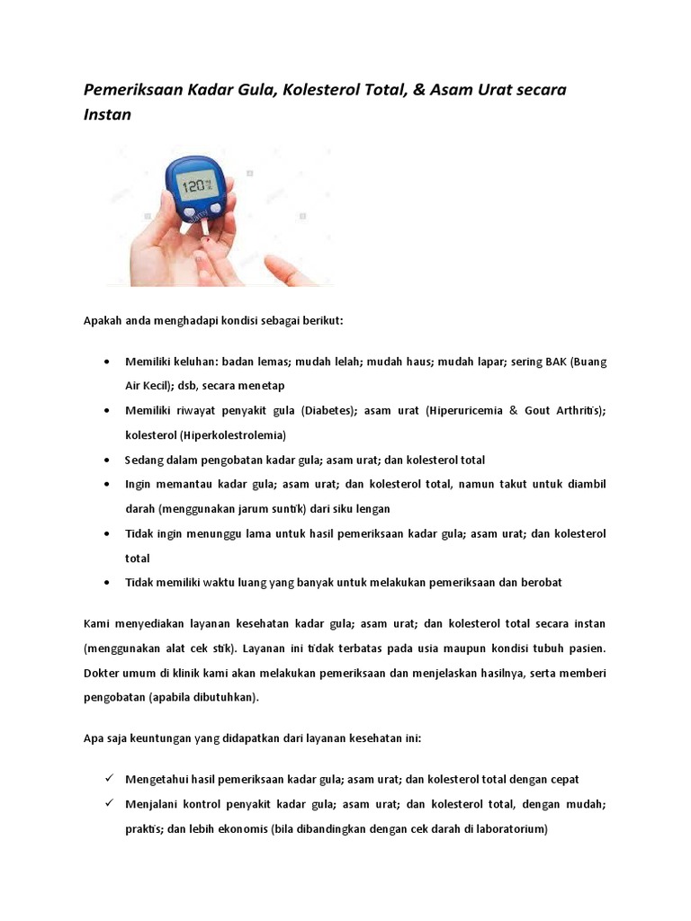 Pemeriksaan GD, AU, & Kol | PDF