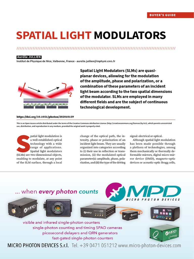 Spatial Light Modulators | PDF | Liquid Crystal | Polarization (Waves)