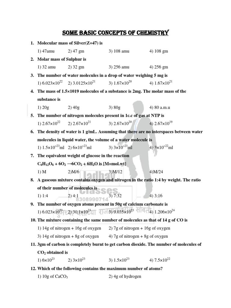 Some Basic Concepts of Chemistry | PDF | Mole (Unit) | Gases