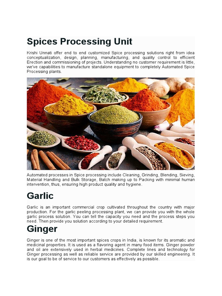 Spice Processing Unit | PDF | Spice | Ginger