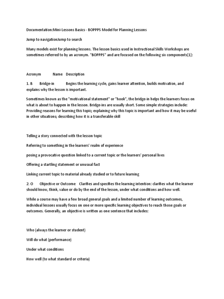 Boppps Detail | Download Free PDF | Lesson Plan | Question