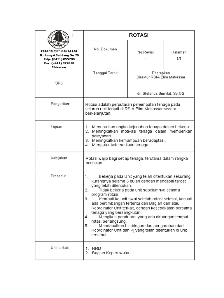 Sop Rotasi Mutasi | PDF
