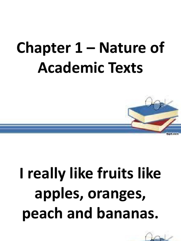 Chapter 1 - Nature of Academic Texts | PDF | Question | Human Nature