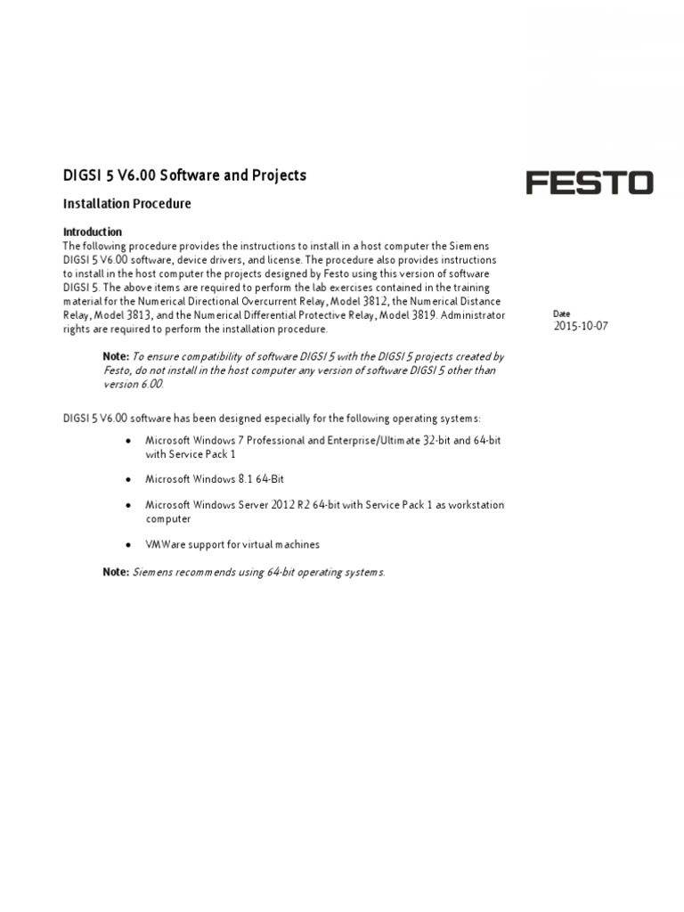 DIGSI 5 V6.00 Installation Guide | PDF | Installation (Computer ...