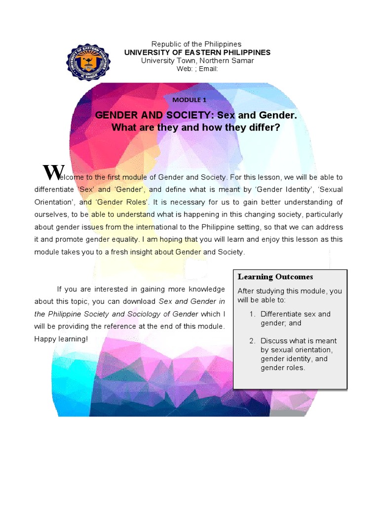 GENDER AND SOCIETY: Sex and Gender. What Are They and How They Differ ...