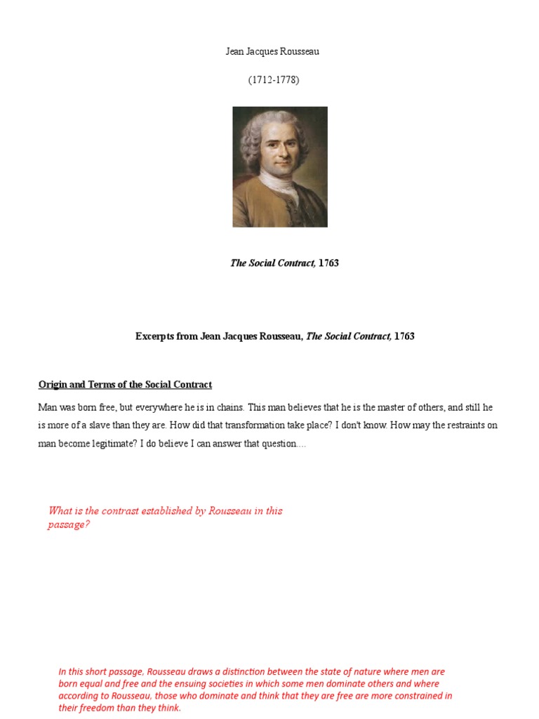 Rousseau's Social Contract Explained | PDF | Social Contract | Sovereignty