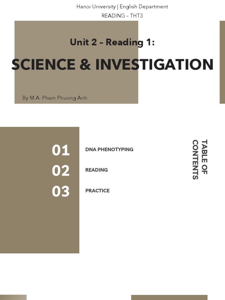 Science & Investigation: Unit 2 - Reading 1 | PDF | Forensic Science | Detective