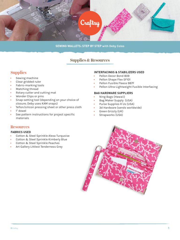 Sewing Wallets Step by Step Coles Craftsy v1 | PDF | Seam (Sewing) | Sewing