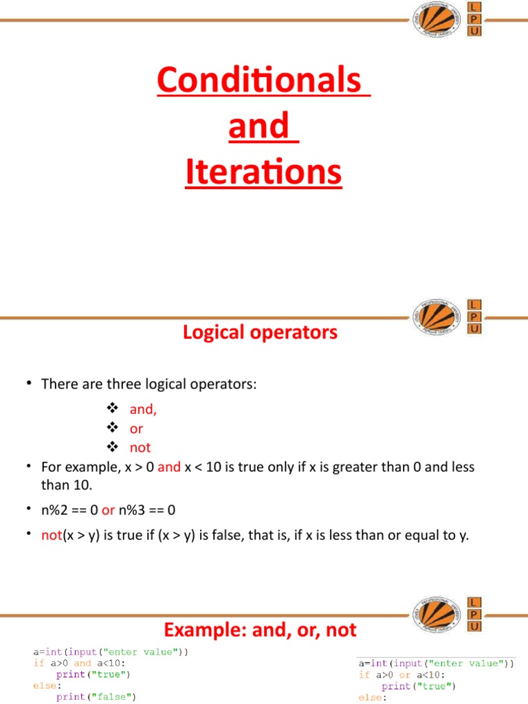 Conditionals and Iterations | PDF | Control Flow | Software Engineering