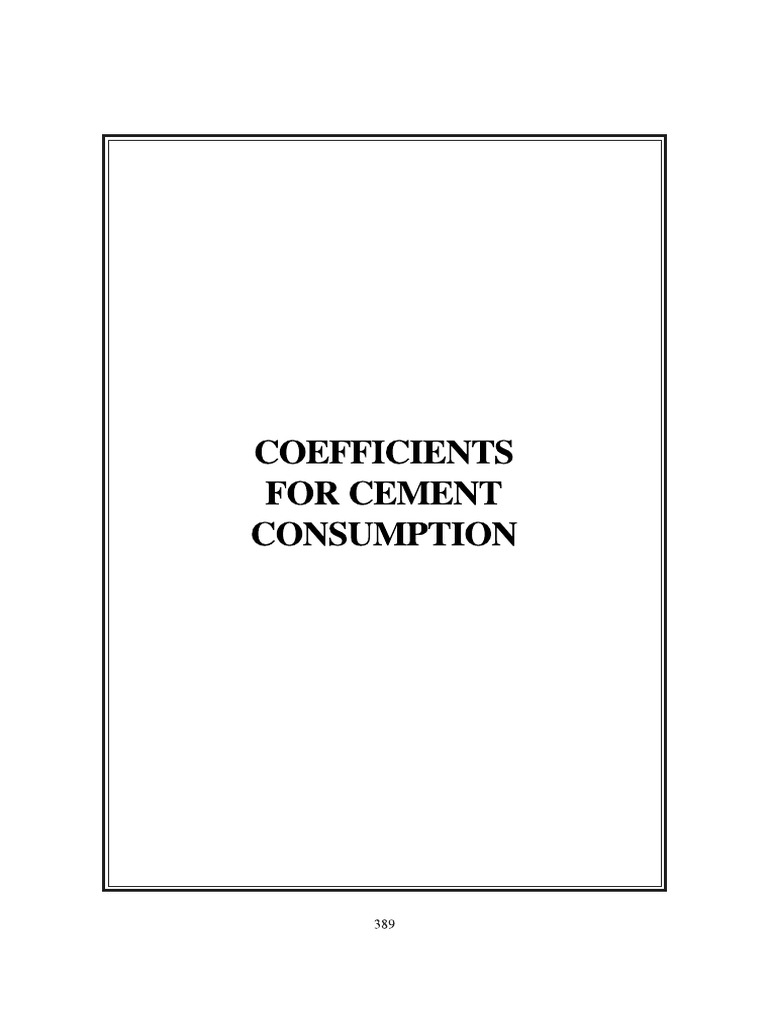 Cement Consumption Cpwd Pdf