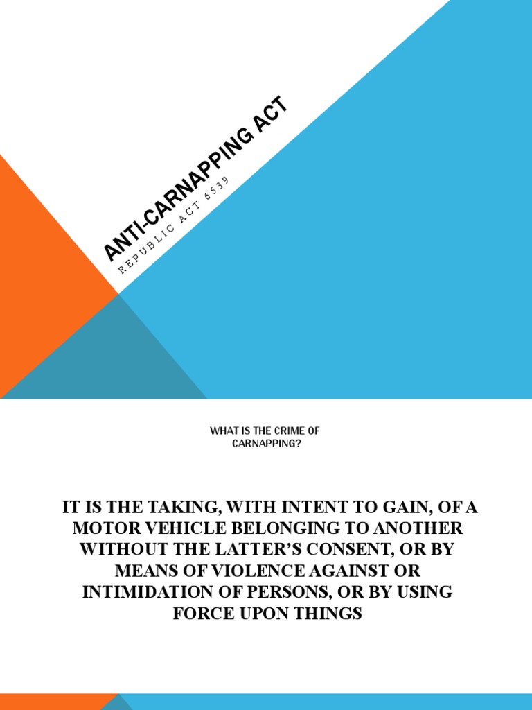 Anti-Carnapping Act | PDF | Crime & Violence | Crime Thriller