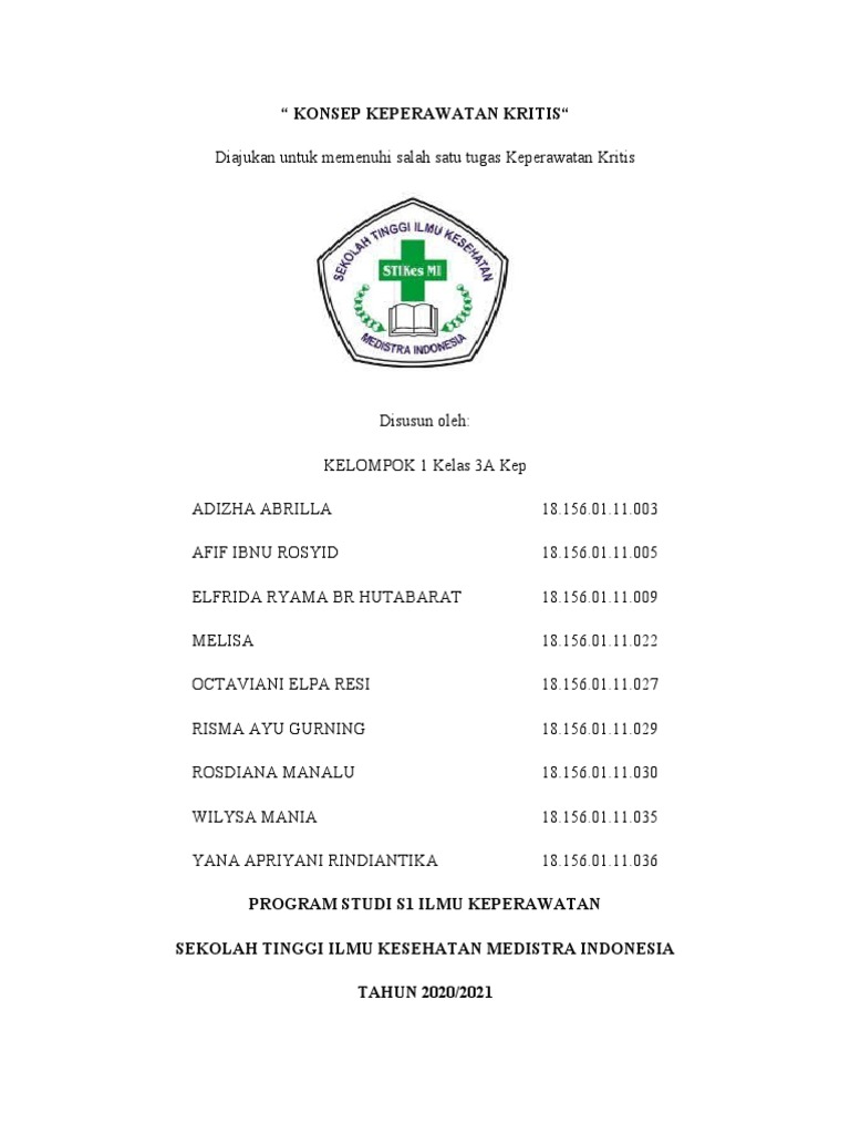 Konsep dan Proses Keperawatan Kritis | PDF | Pengembangan Diri | Sains ...