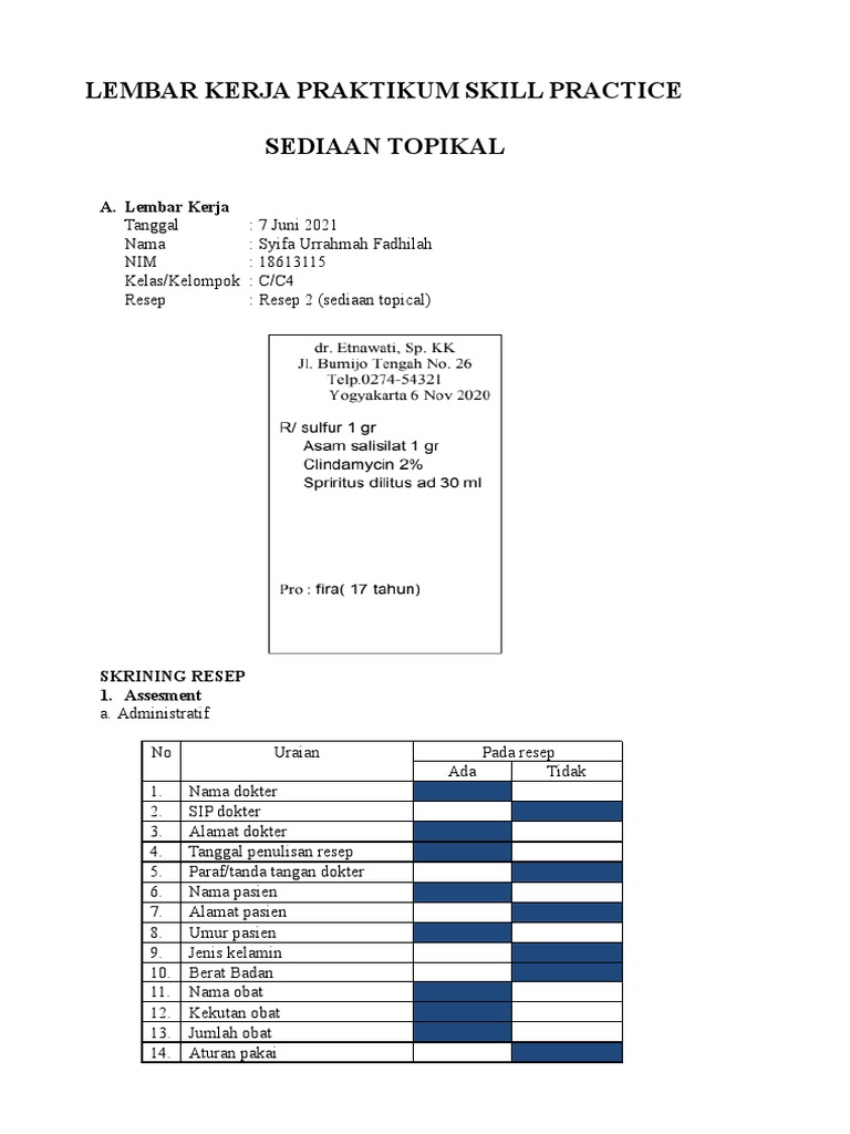 Resep dan Sediaan Topikal Obat Jerawat | PDF | Kesehatan Holistik