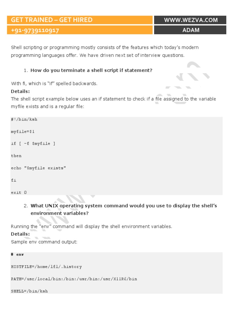 Shell Scripting Examples 2 Pdf Computer Architecture Operating