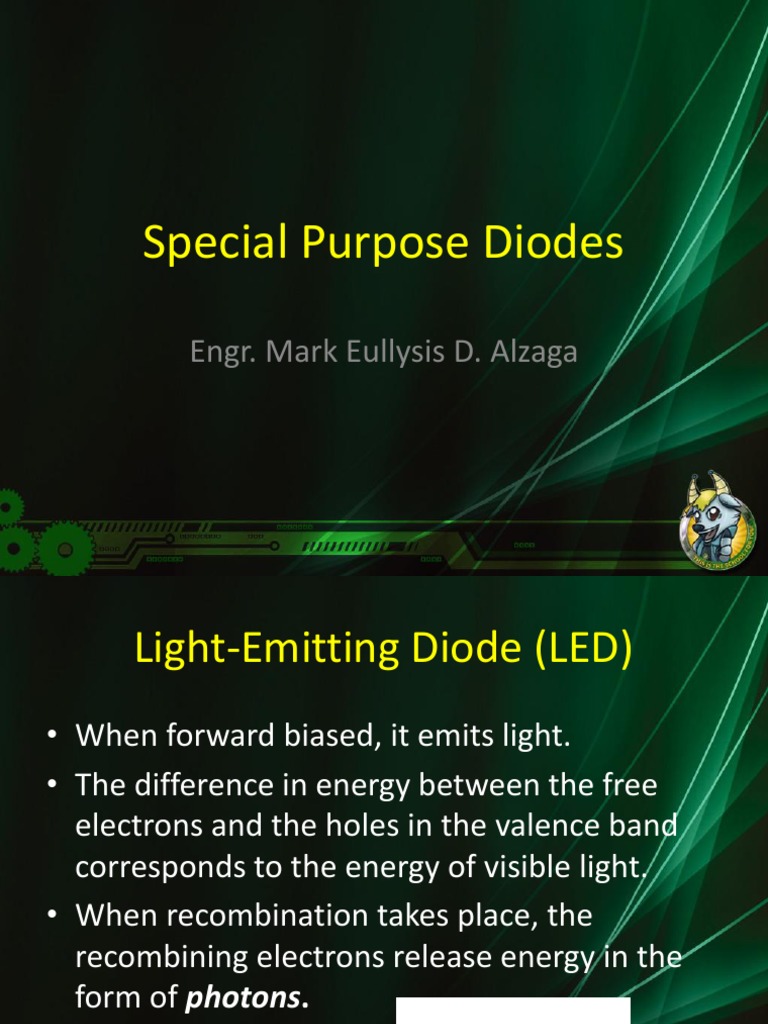 Special Purpose Diodes: Engr. Mark Eullysis D. Alzaga | PDF | Diode | P ...