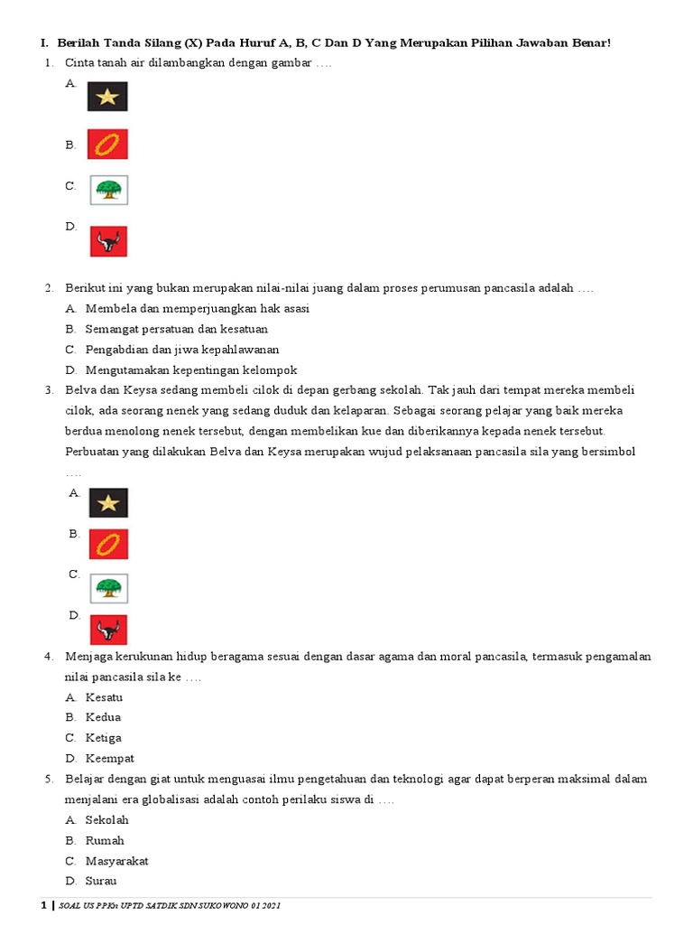 SOAL US PKN Kelas 6 | PDF