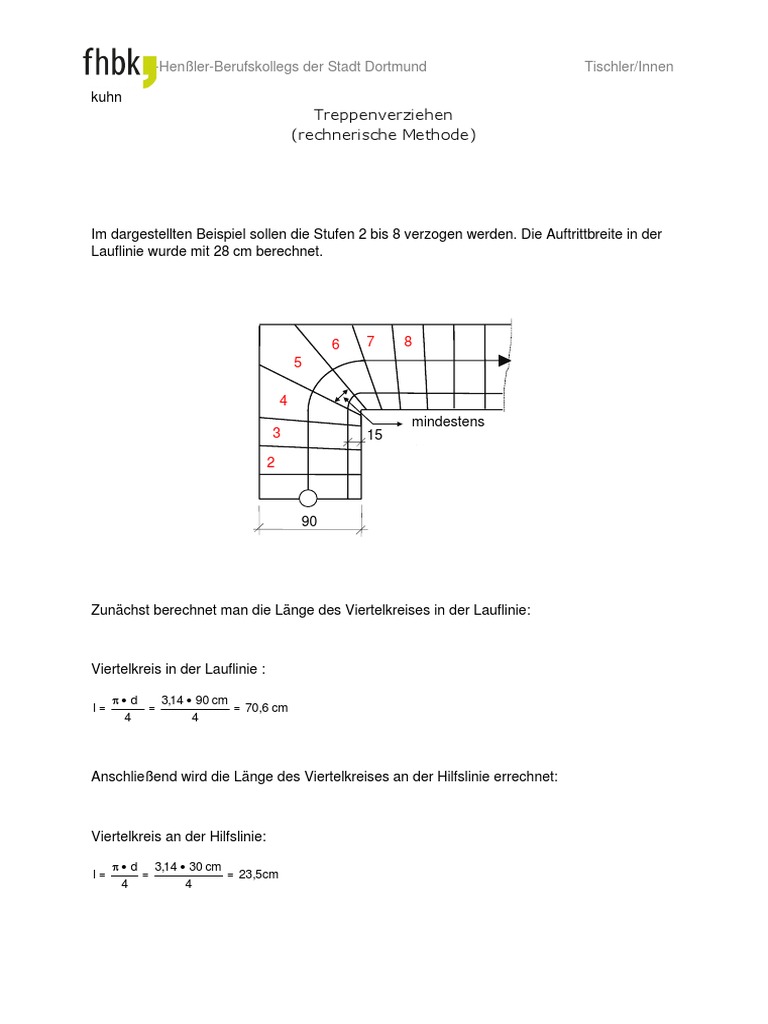 Treppen Verziehen Rechnen | PDF
