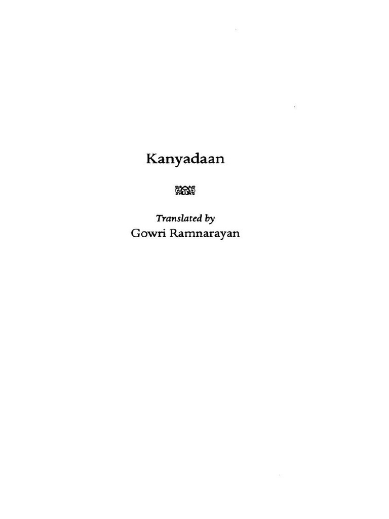 Kanyadaan by Vijay Tendulkar | PDF