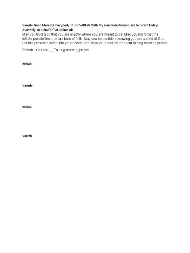 Conduction For Assembly | PDF | Self-Improvement | Religion & Spirituality