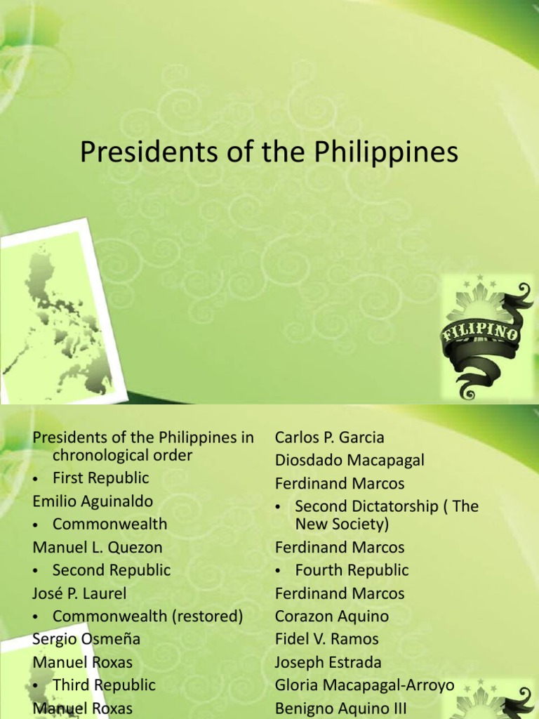 Philippine Presidents Chronology | PDF | President Of The Philippines ...