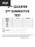 FILIPINO Grade 2 Periodical Test With TOS Edited | PDF