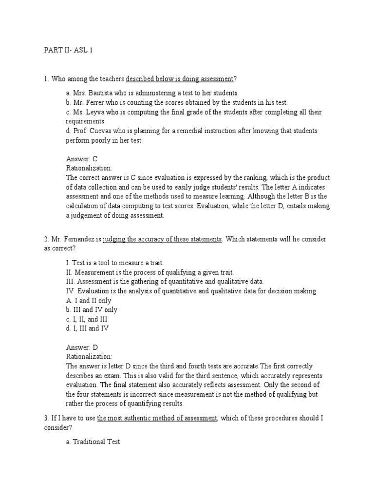 Assessment of Learning: Key Concepts and Methods | PDF | Educational ...