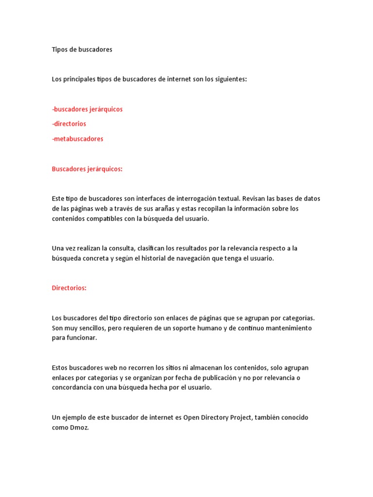 Tipos de Buscadores | PDF