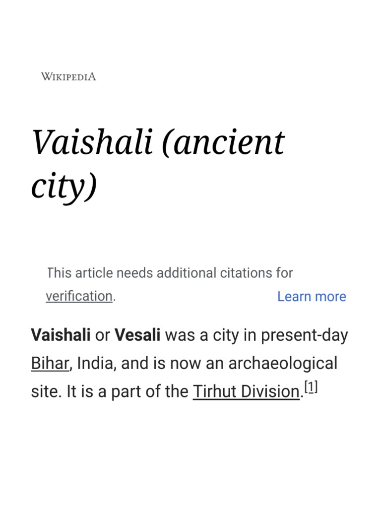 Vaishali (Ancient City) - Wikipedia | PDF | Indian Religions | Indian ...