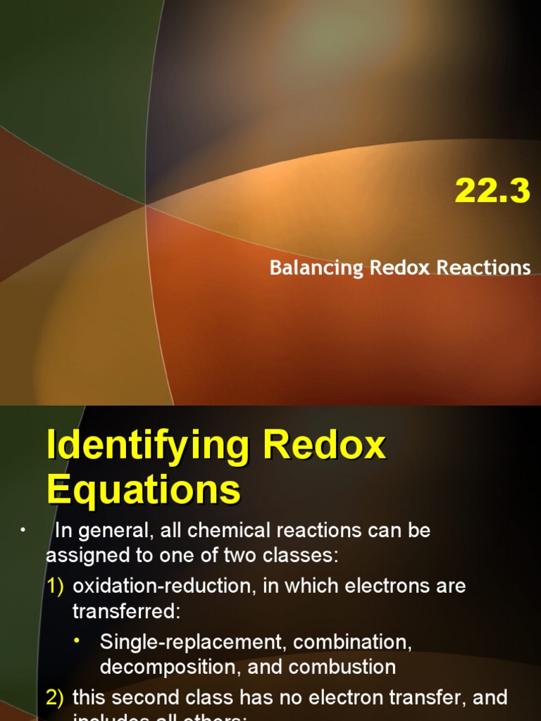 Balancing Redox | PDF | Redox | Chemical Reactions