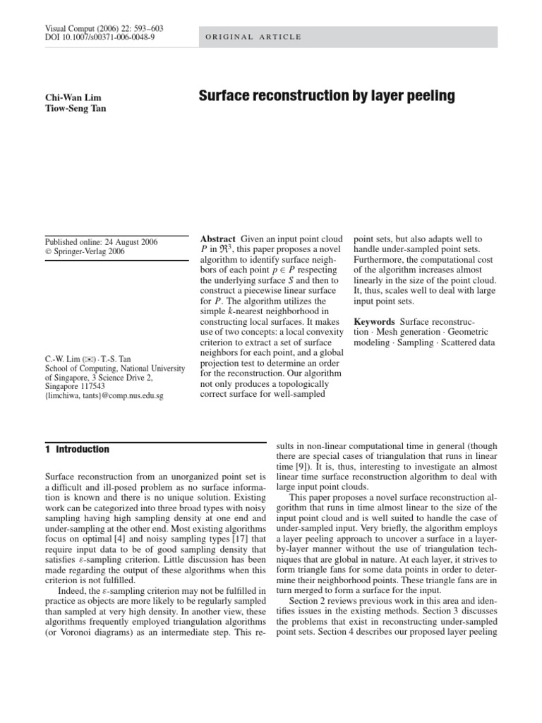 Surface Reconstruction by Layer Peeling | PDF | Triangle | Algorithms