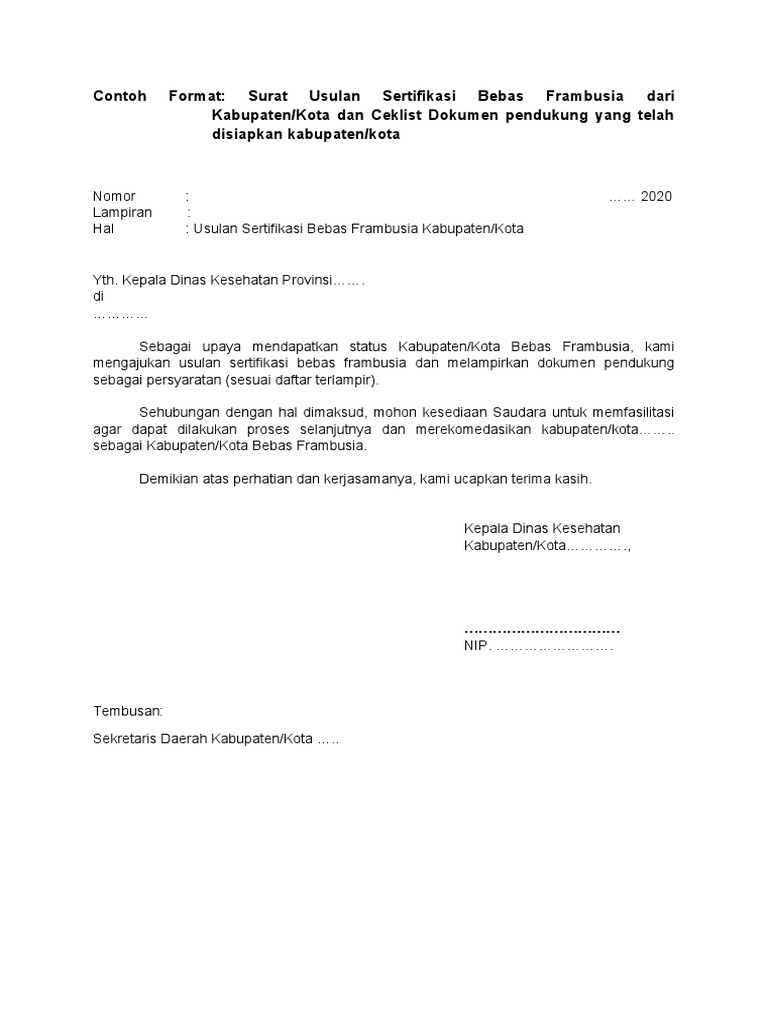 Contoh Format Surat Usulan Dan Surat Rekomendasi | PDF
