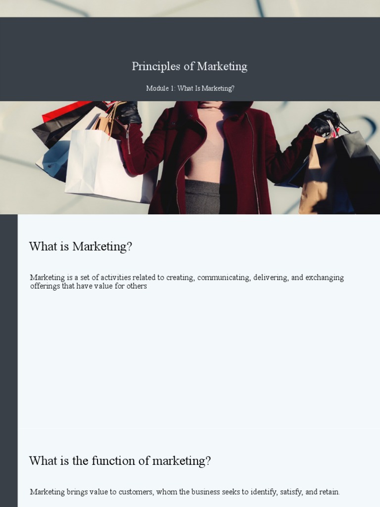 Principles of Marketing: Module 1: What Is Marketing? | Download Free ...