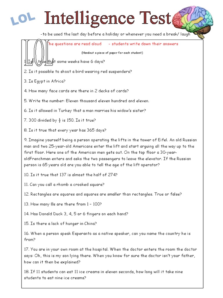 The Questions Are Read Aloud - Students Write Down Their Answers | PDF