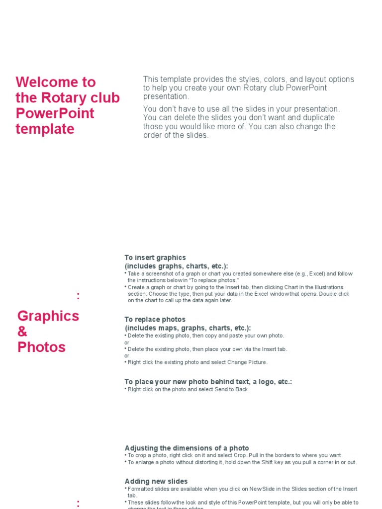 Welcome To The Rotary Club Powerpoint Template | PDF | Chart | Page Layout