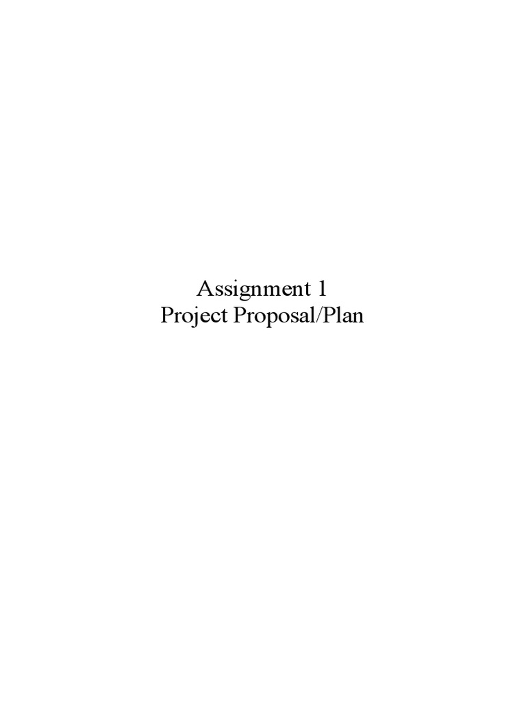 Assignment 1 Project Proposal/Plan | PDF | Qualitative Research | Fair Value
